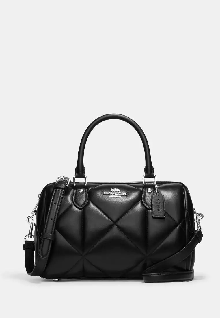 Jual Coach Coach Rowan Satchel With Puffy Diamond Quilting Black ...