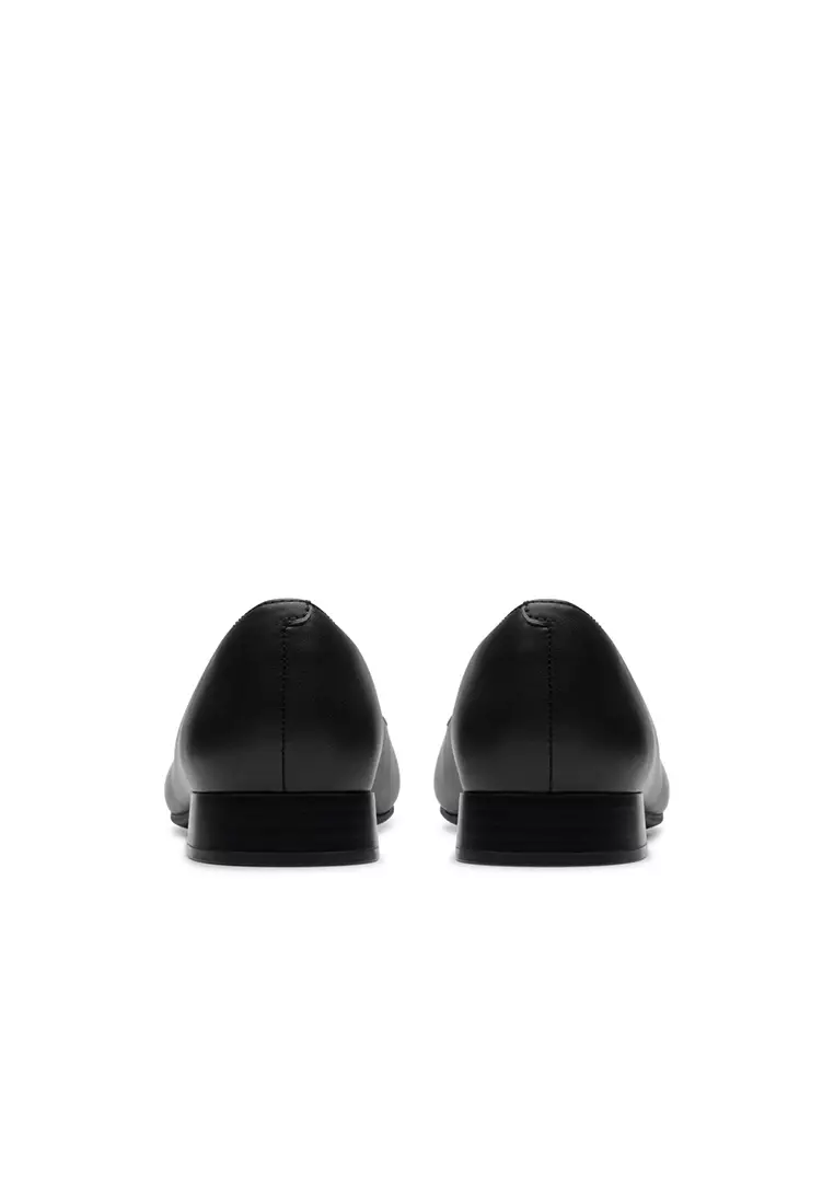 Buy CLARKS Womens Natalyn Wish Ballerina Black Leather - Wide Fit 2026 ...