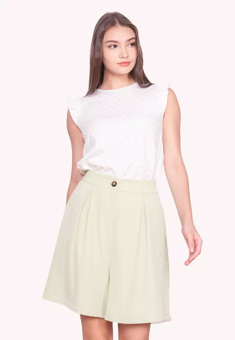 Buy L'zzie LZZIE TAYLA SHORTS - GREEN Online | ZALORA Malaysia