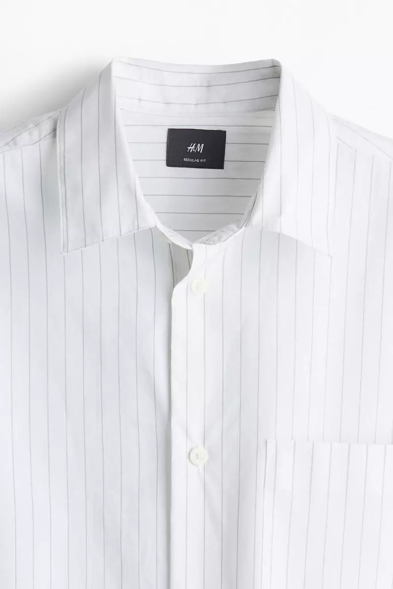 Buy H&M Regular Fit Poplin shirt Online | ZALORA Malaysia