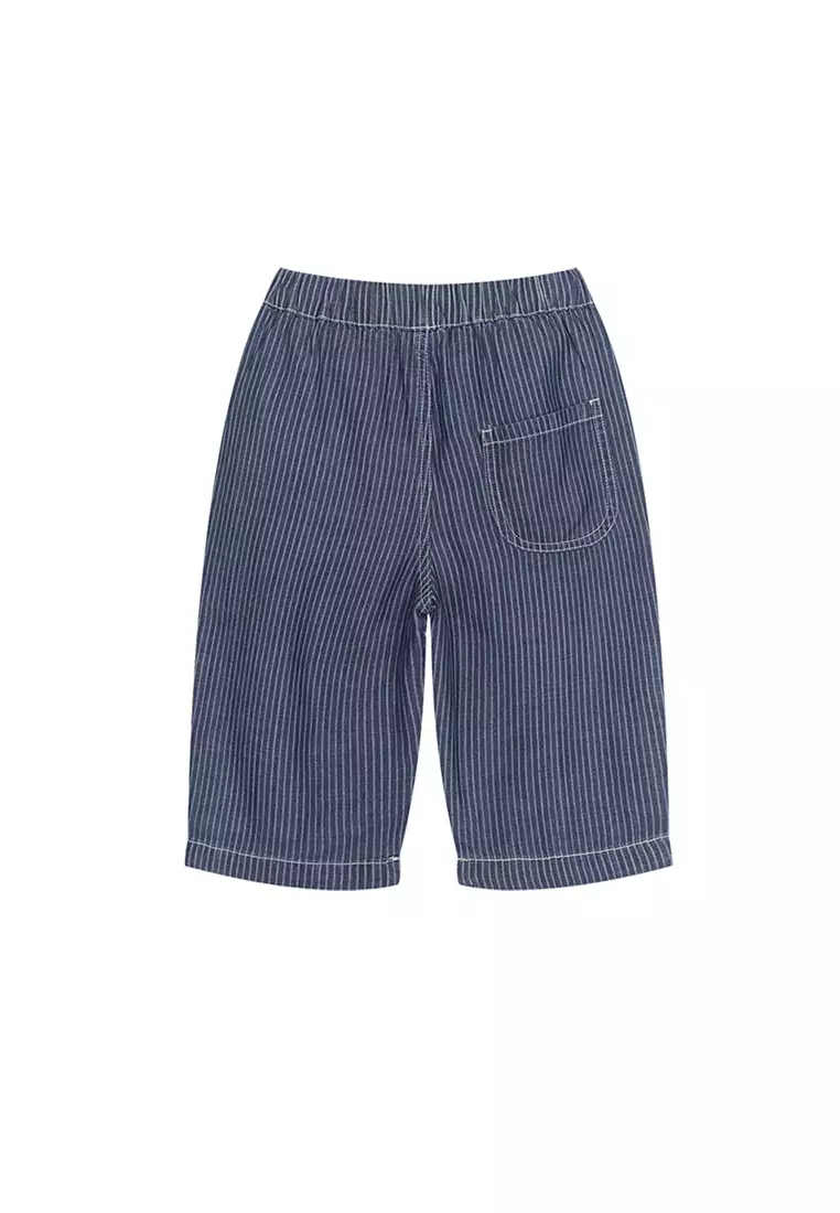 Buy M.Latin Denim Shorts With Stripes And Letter Print Online | ZALORA ...