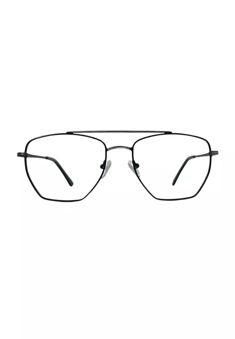 Buy Tony Morgan Tony Morgan Men's Black Irregular Metal Eyeglasses ...