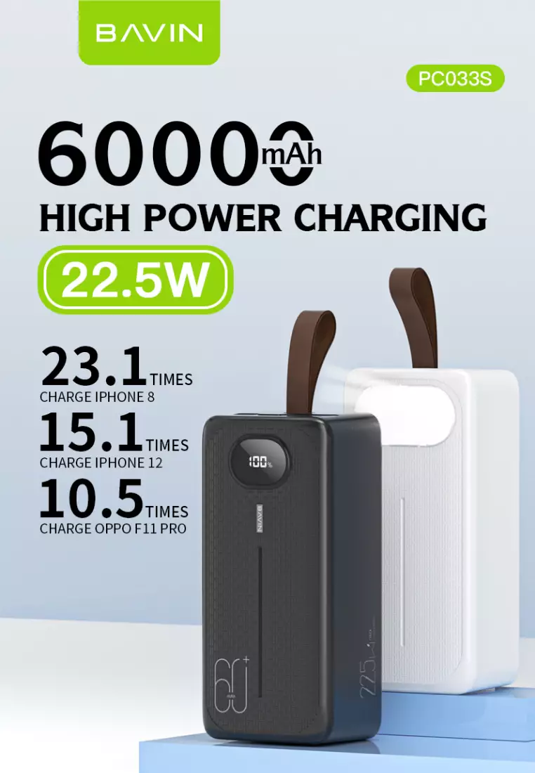 Buy BAVIN BAVIN PC033 60000mAh Powerbank PD 22.5 Fast Charging High ...