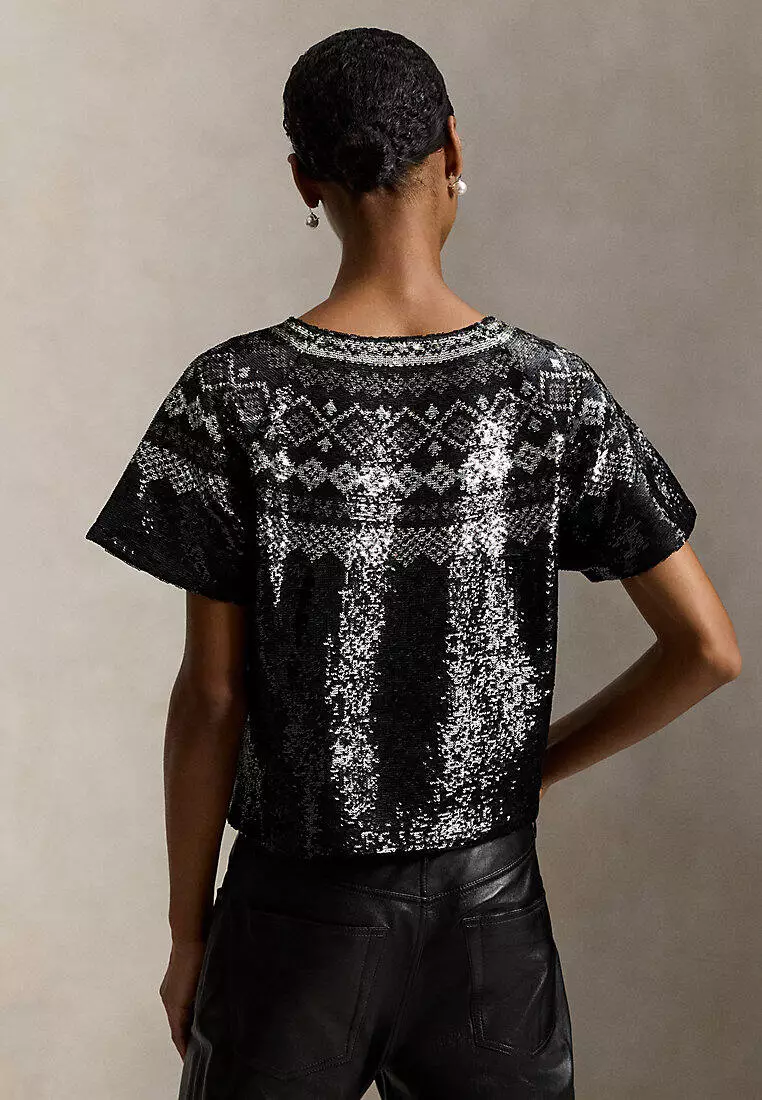 Buy Polo Ralph Lauren Fair Isle Sequined Tee 2026 Online | ZALORA
