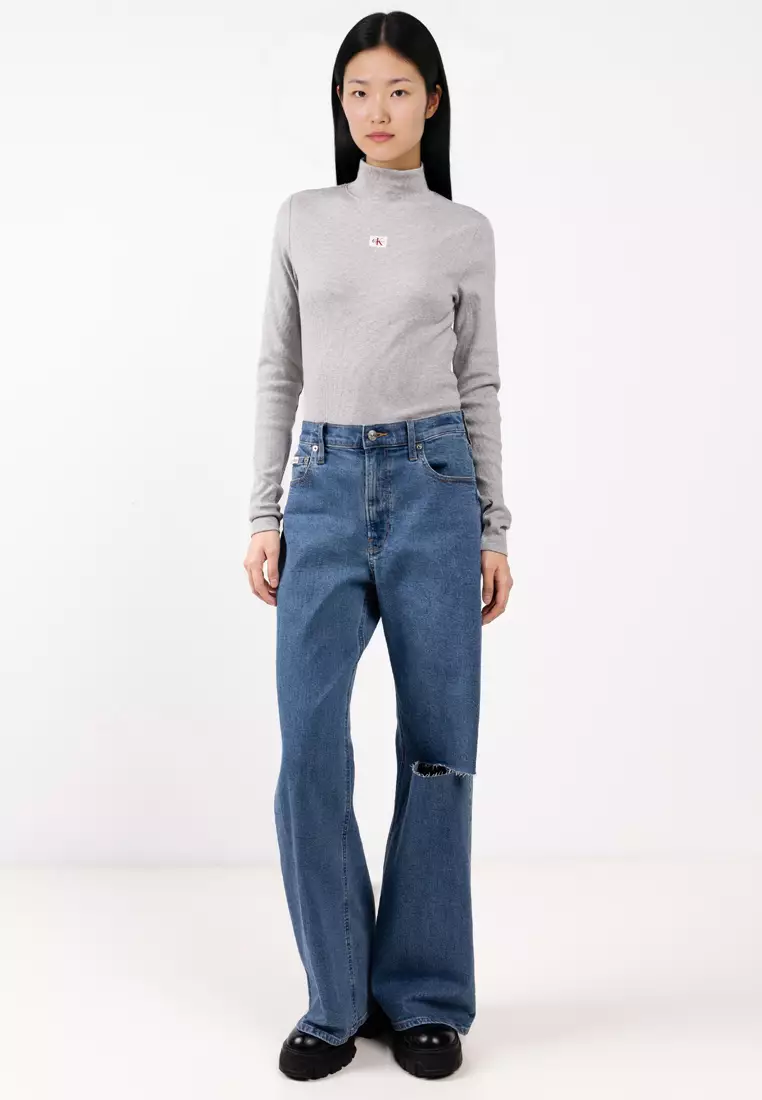 Buy Calvin Klein Woven Label Turtleneck Tee 2026 Online | ZALORA