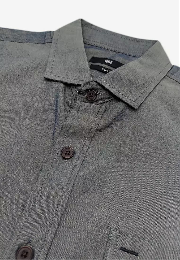Jual IEBE Kemeja Pria Lengan Panjang IEBE Kasual A3AI8024 Original 2024 ...