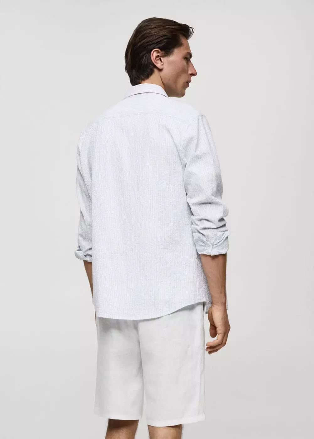 Jual Mango Kemeja katun seersucker garis-garis regular-fit Original ...