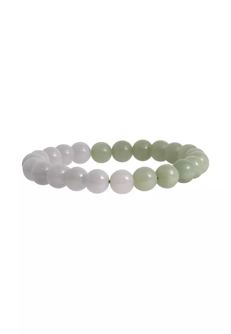 Buy TOMEI TOMEI 【半山水手串】Palace Grace Light Green & Purple Jade Bracelet ...