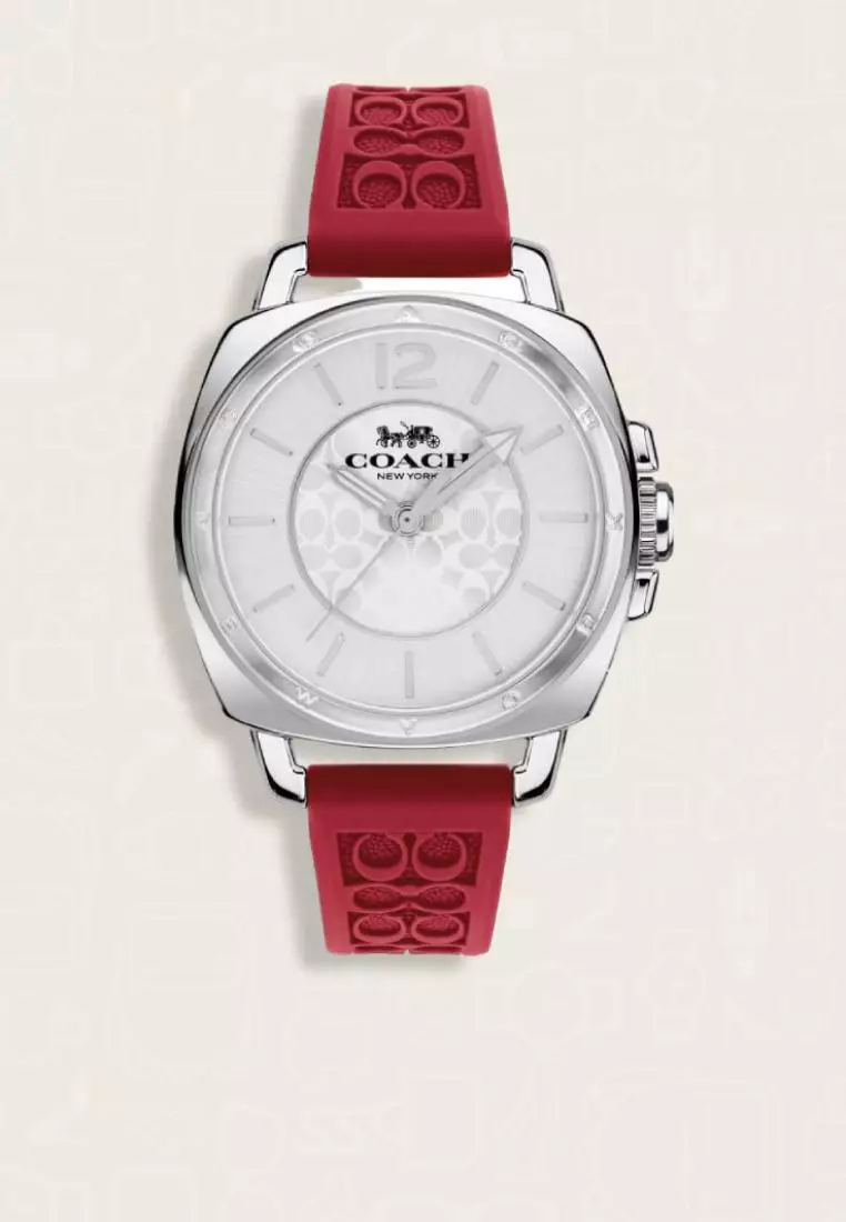 Jual Coach Jam Tangan Wanita Coach Boyfriend Rubber Strap Red Original ...