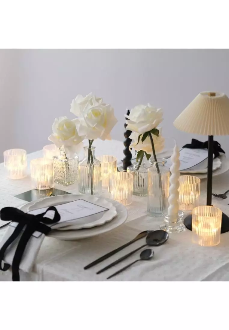 Buy DILAS HOME 12pc LED Crystal Effect Tealight Candle Light Cup Set ...