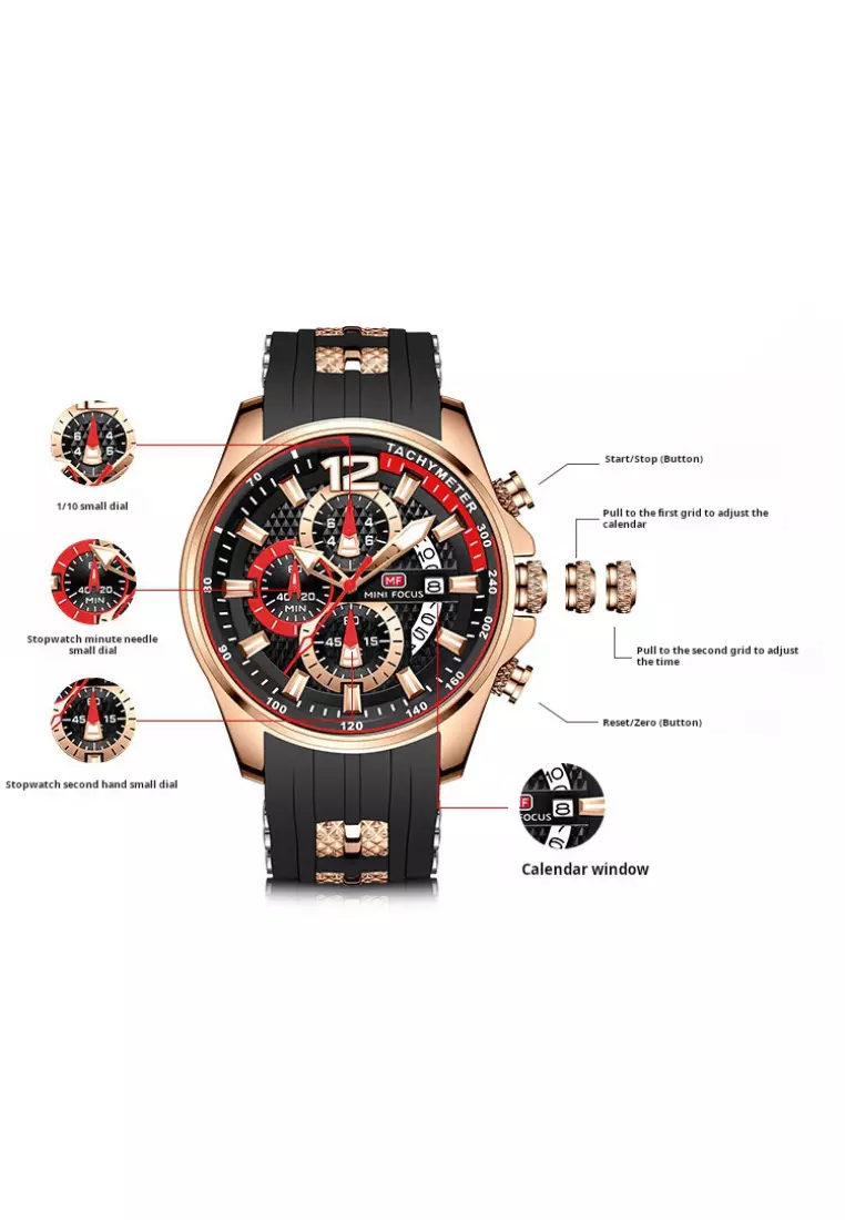 Buy OPCHIC Men's Sports Waterproof Large Dial Luminous Quartz Watch ...