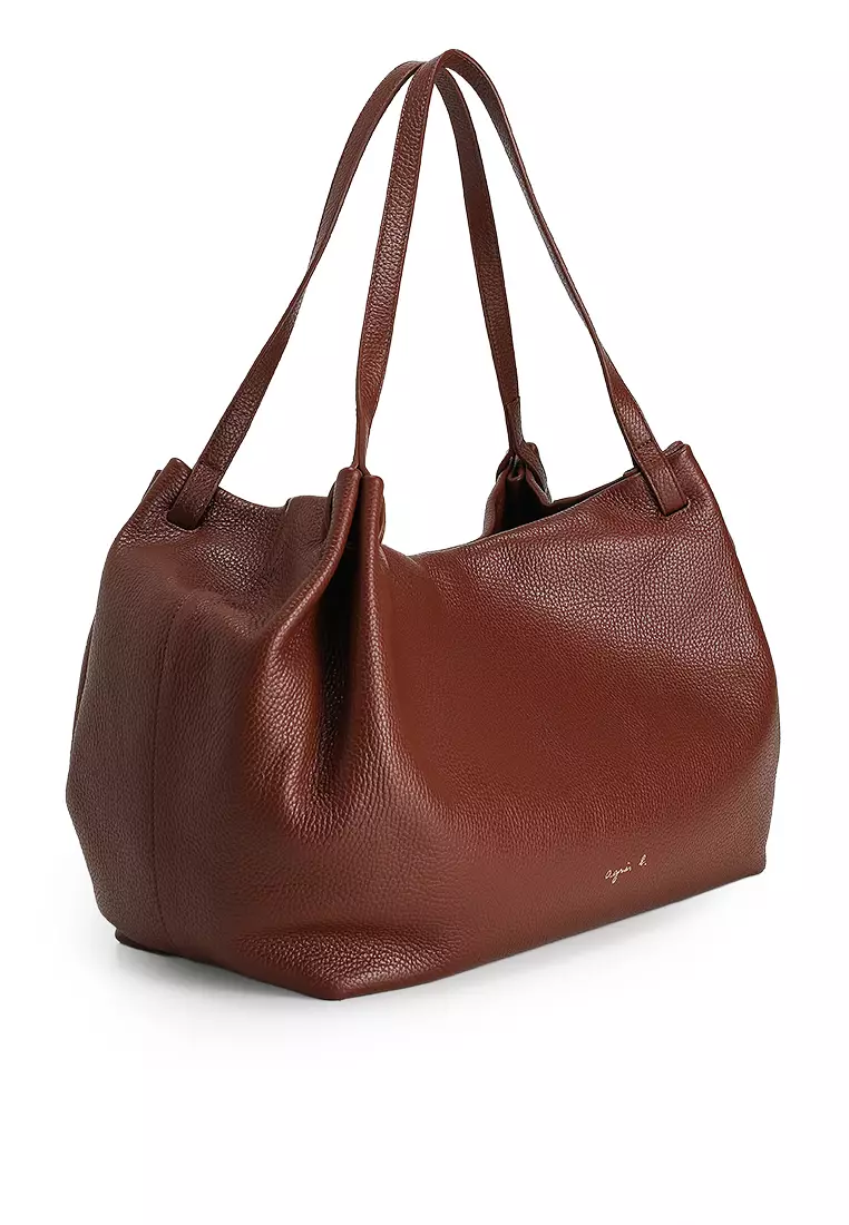 Buy agnès b. Leather Shoulder Tote Bag 2026 Online | ZALORA