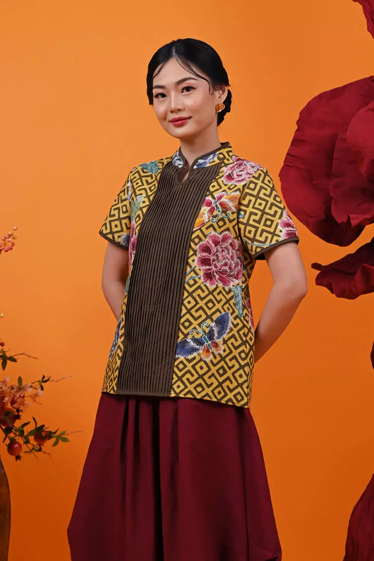 Jual Nona Rara Batik NONA RARA - Lipit Encim T3611, Blouse Batik Lengan ...