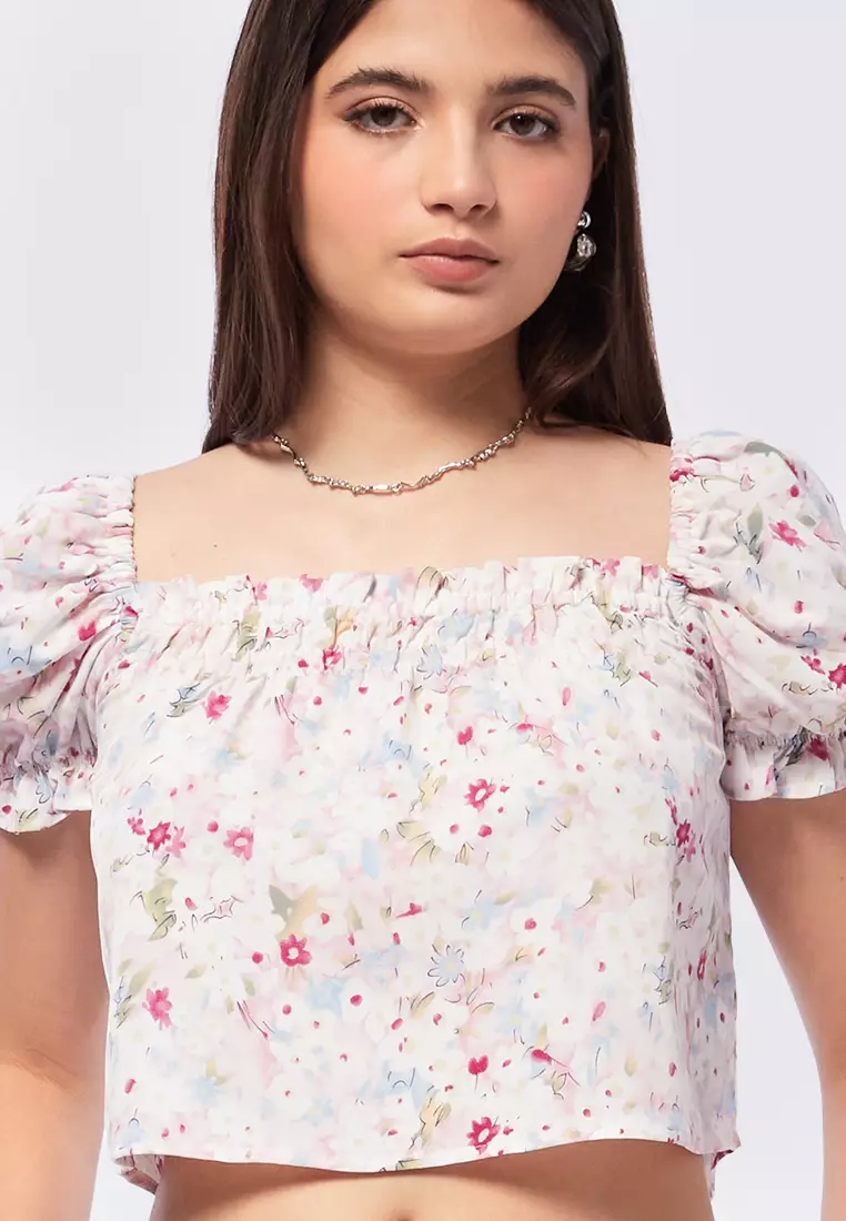 Jual COLORBOX Printed Puff Sleeves Blouse Original 2024 | ZALORA Indonesia