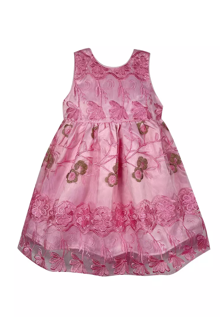 Buy MINI PINK Mini Pink Baby Toddler Girls Pink Garden Embroidered ...