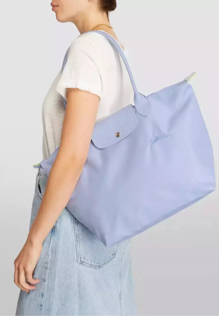 Jual Longchamp Le Pliage Green L Tote Bag Sky Blue Original 2025 ...