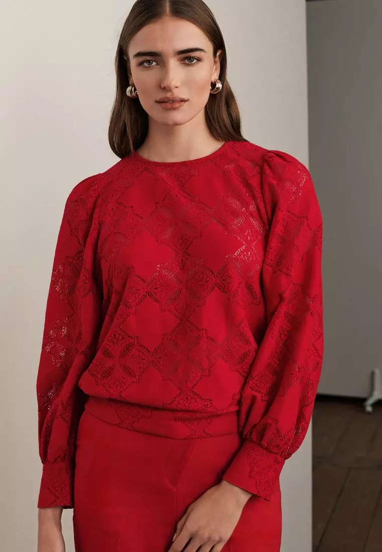 Buy NEXT Lace Long Sleeve Blouse 2024 Online | ZALORA