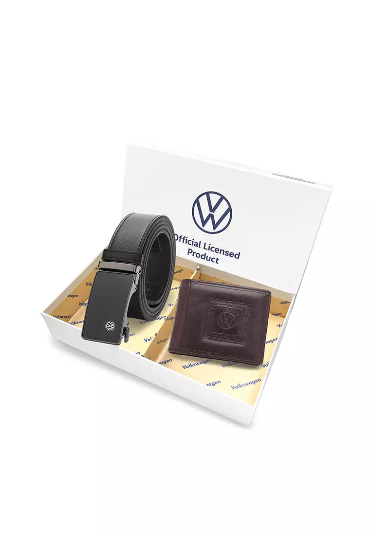 Buy Volkswagen Gift Set - Genuine Leather RFID Wallet + 40mm Automatic ...
