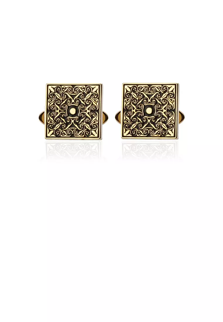 Buy Mooclife Fashion Vintage Plated Gold Pattern Geometric Square ...