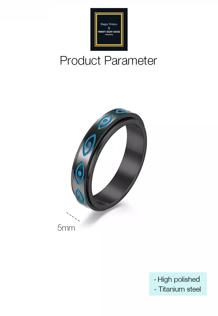 Buy HAPPY FRIDAYS Rotatable Design The Eye of Horus Titanium Steel Ring ...