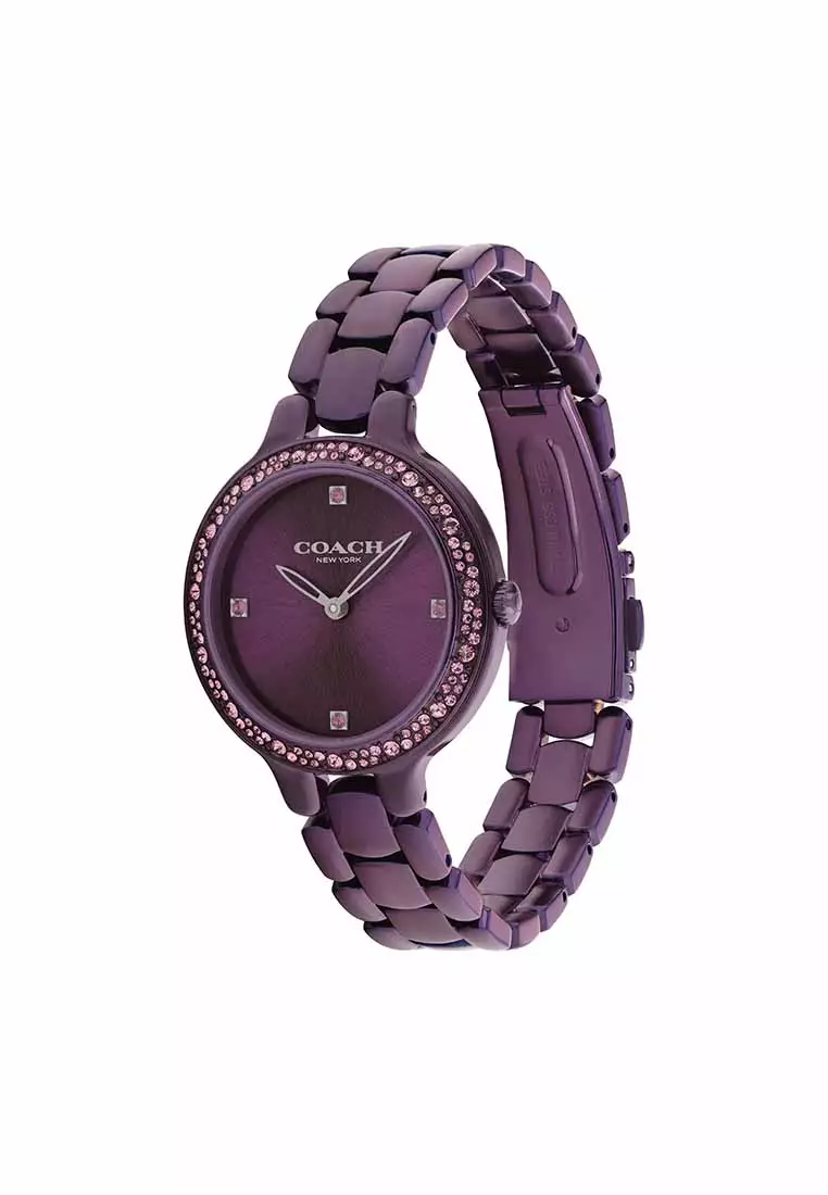 Buy Coach Chelsea Women's Watch Ionic Plated Purple Steel Strap ...