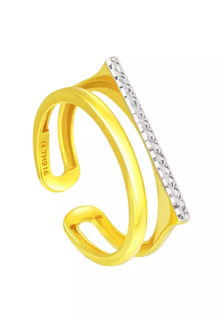Buy TOMEI TOMEI Diamond Cut Collection Ring, Yellow Gold 916 Online ...