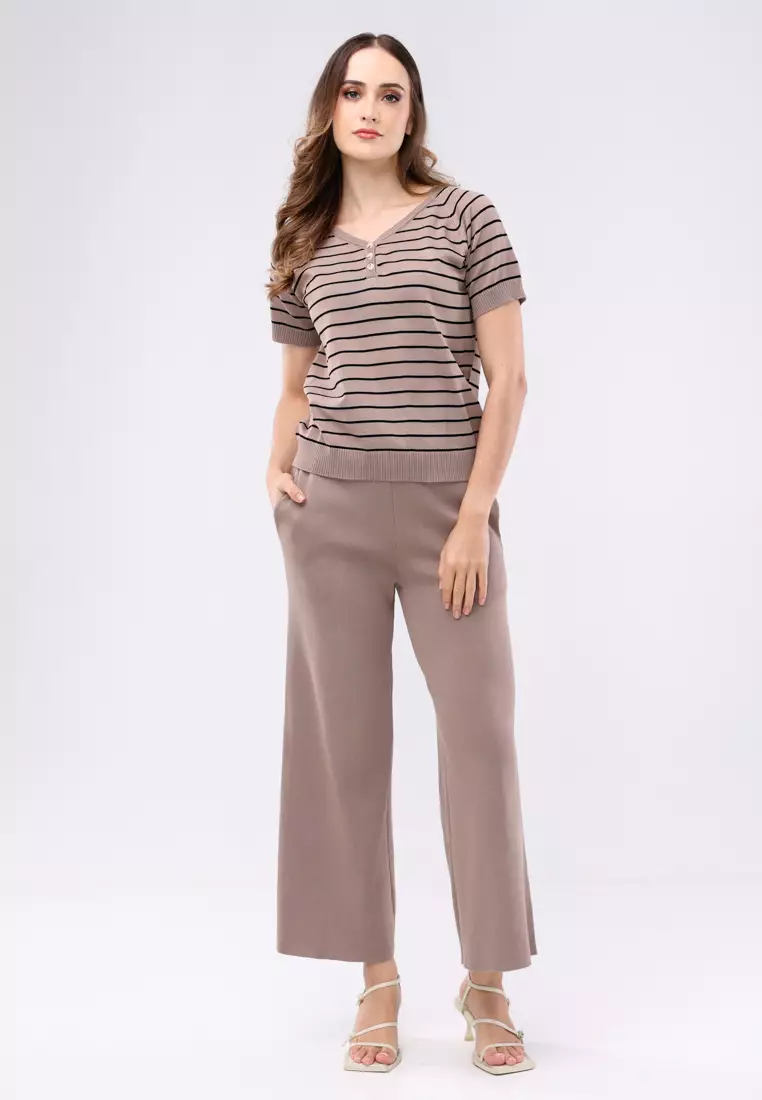 Buy Freego Ladies Ladies Knitted 2 In 1 Blouse & Pants 2025 Online ...