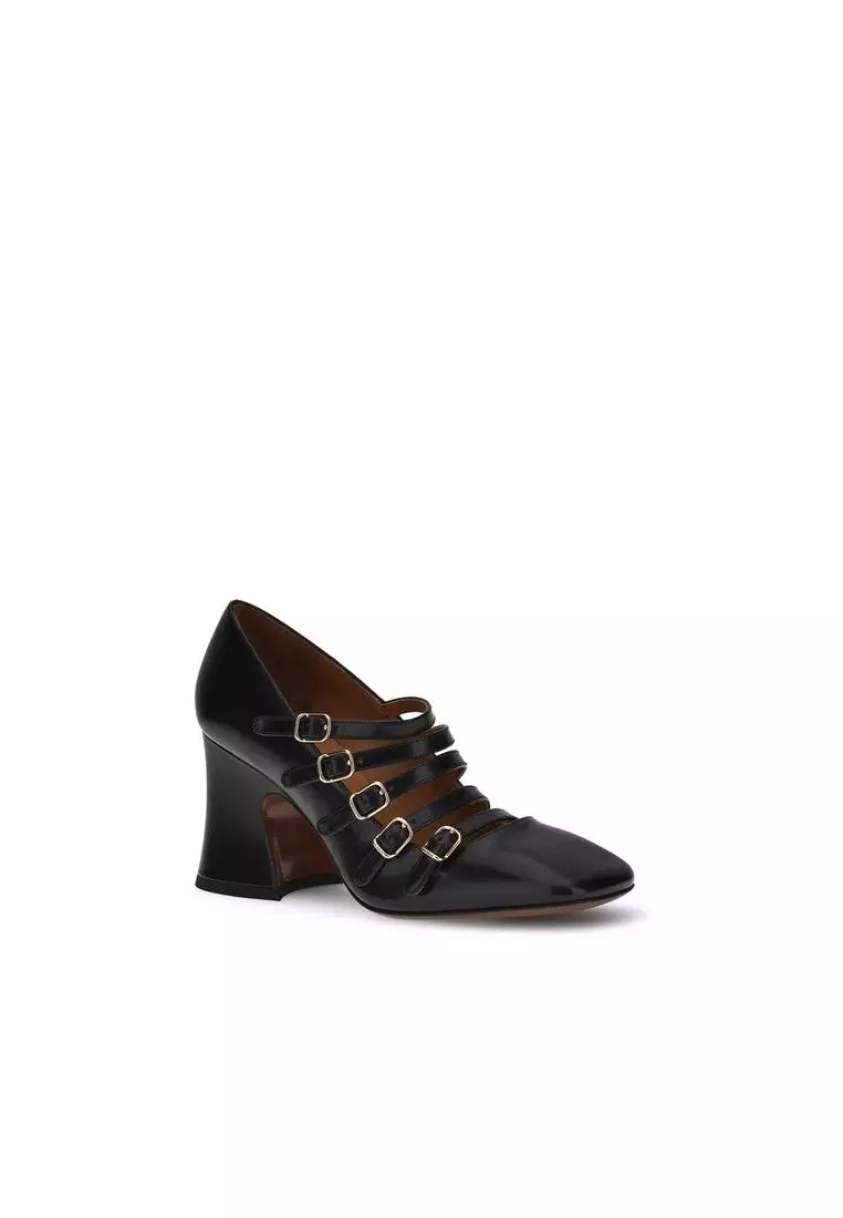 Buy Chloé Shiny Calfskin Block Heel Pumps with Online | ZALORA Malaysia