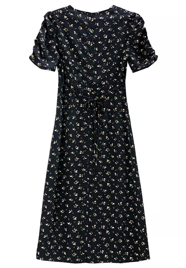 Buy Solace V Neck Floral Printed Dress 2026 Online | ZALORA