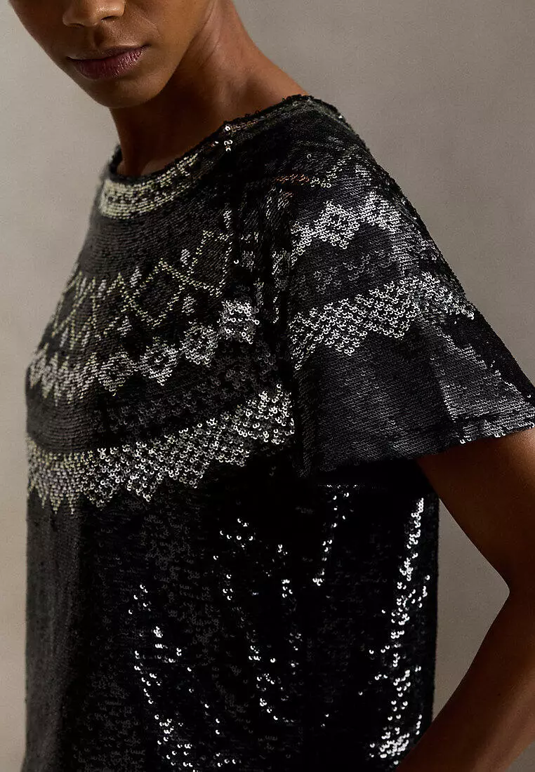 Buy Polo Ralph Lauren Fair Isle Sequined Tee 2026 Online | ZALORA