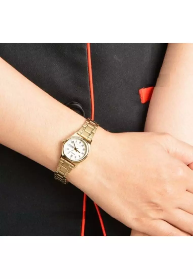 線上選購 Casio Womens Analog Ltp V006g 9b Stainless Steel Band Gold Watch