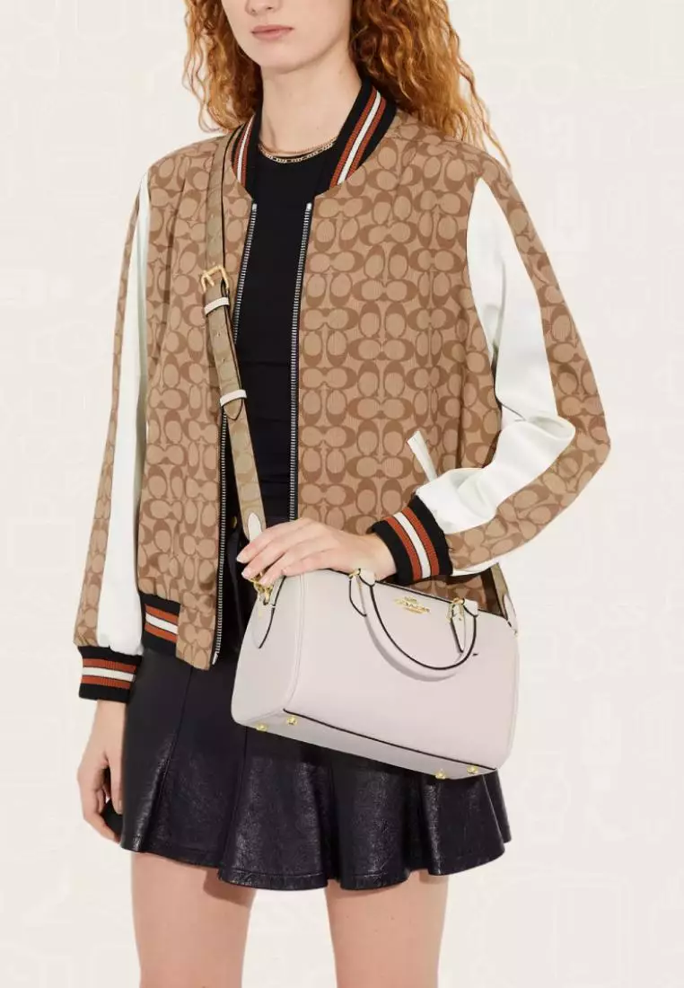 Jual Coach Coach Rowan Satchel With Signature Canvas Chalk Original ...