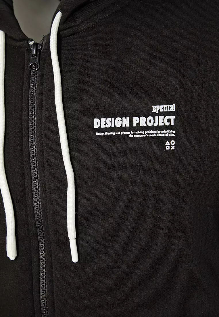 Jual Trendyol Slogan Printed Zipper Hoodie Original 2024 | ZALORA ...