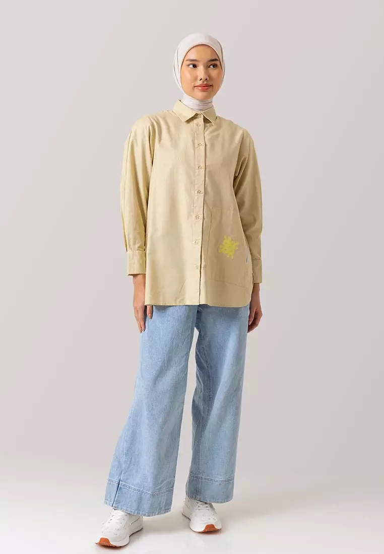 Jual Riamiranda Ria Miranda Soybean Bria Shirt Original 2025 | ZALORA ...