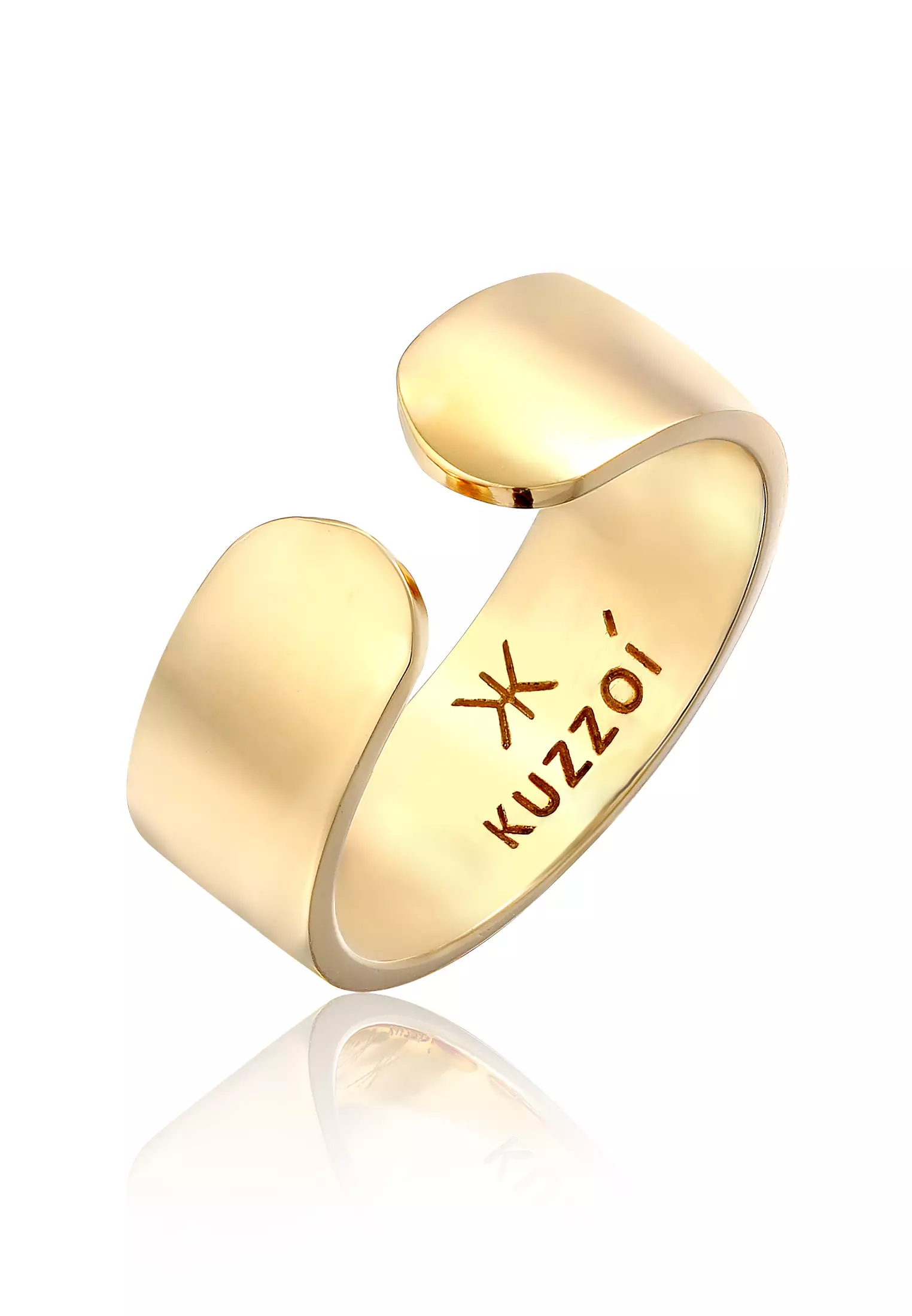 Buy Kuzzoi Ring Men Band Design Open Timeless Gold Plated 2026 Online ...