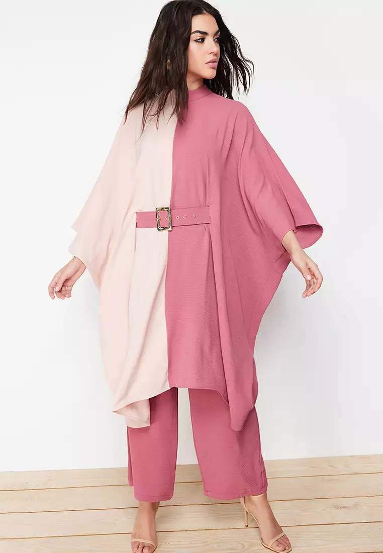 Buy Trendyol Modest Wide Sleeve Tunic and Pants Suit Online | ZALORA ...