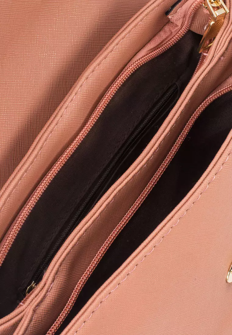 Buy Unisa UNISA Saffiano Texture Mini Sling Bag With Turn Lock 2025 ...