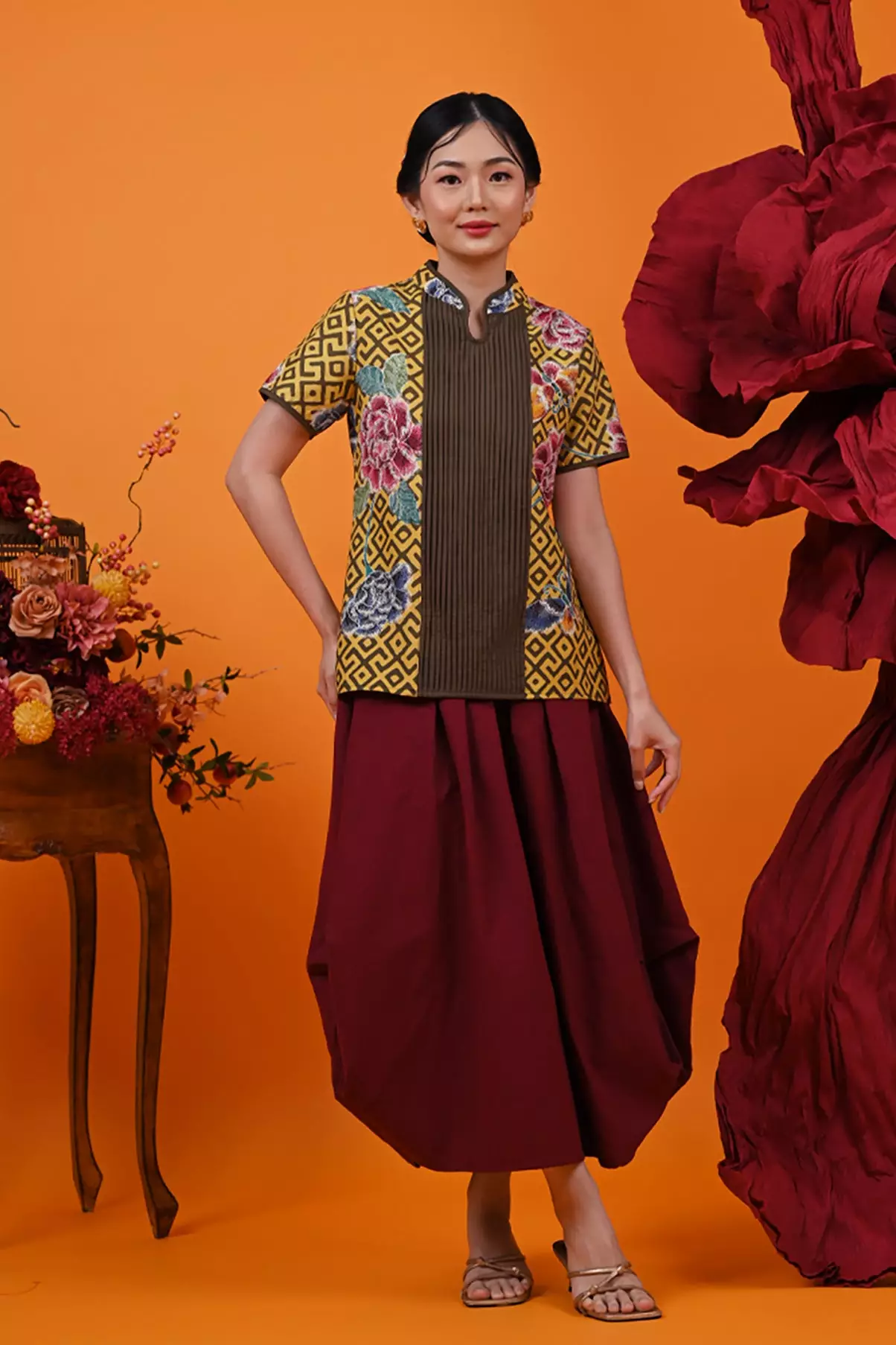 Jual Nona Rara Batik NONA RARA - Lipit Encim T3611, Blouse Batik Lengan ...