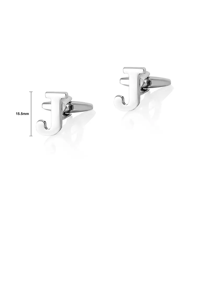Buy SOEOES Fashion Simple English Alphabet J Cufflinks 2025 Online | ZALORA