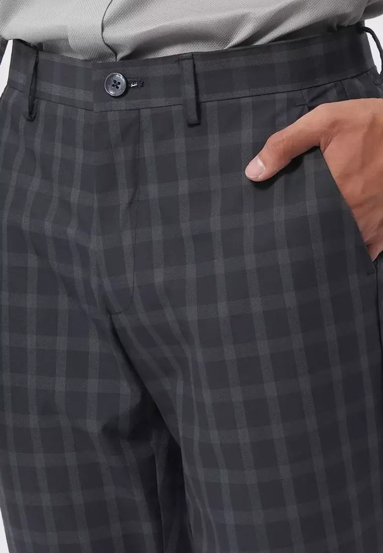 Jual Executive Slim Fit Checks Pants Original 2025 | ZALORA Indonesia