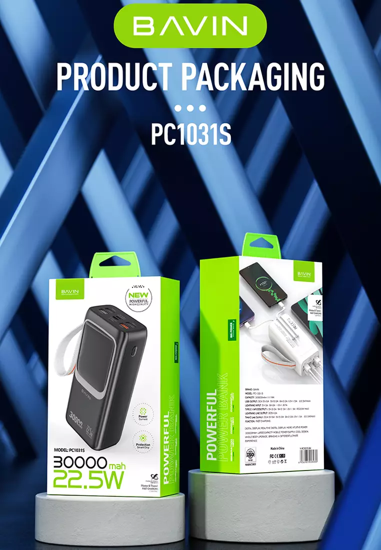 Buy BAVIN BAVIN PC1031 30000mAh 22.5W PD Fast Charging Powerbank Multi ...