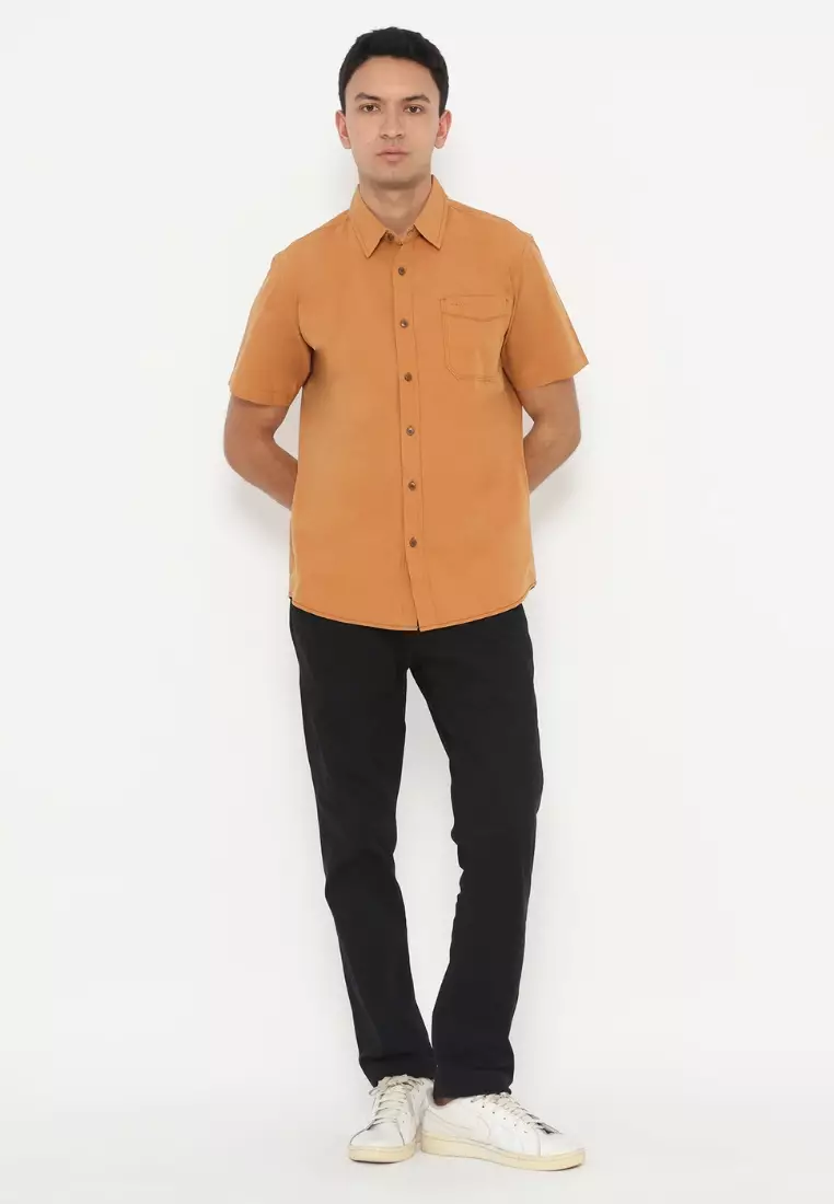 Jual Police Denim POLICE Kemeja Polos Cotton Regular Fit Pria Original ...