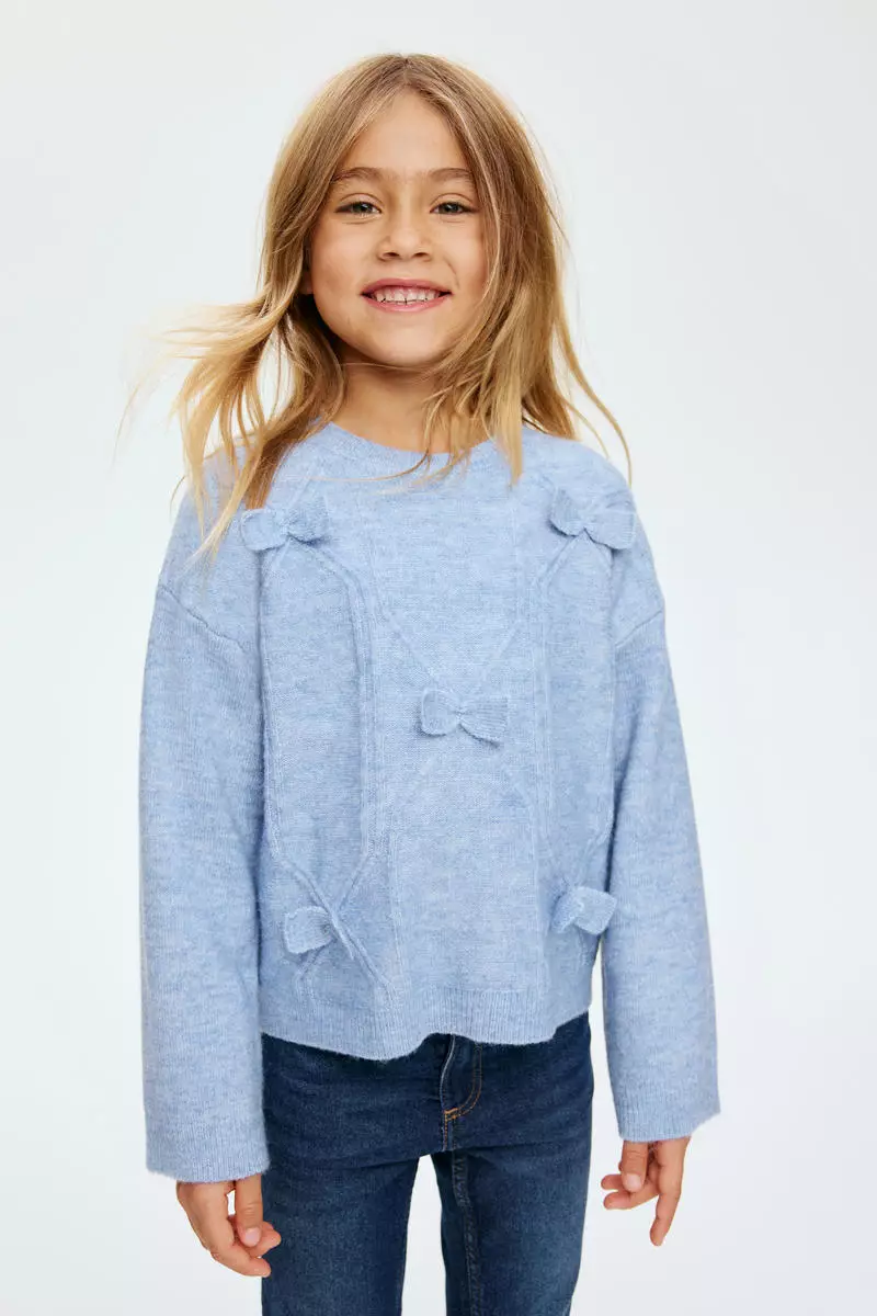 Buy H&M Bow-detail knitted jumper Online | ZALORA Malaysia