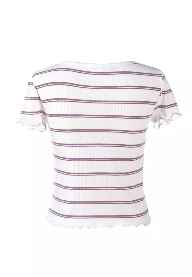 Buy London Rag Ivory Button Up Striped Causal Top Online | ZALORA Malaysia