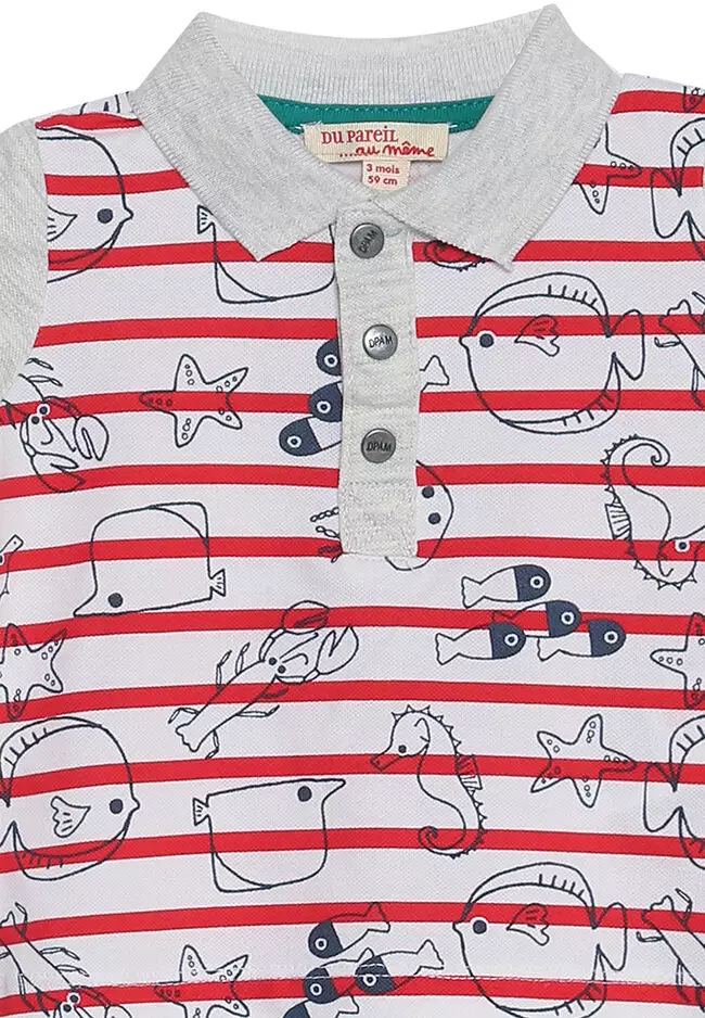 Buy Du Pareil Au Même (DPAM) Sea Animals with Striped Polo Tee 2025 ...