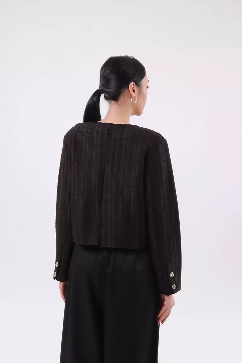 Jual Berrybenka Label Rowena Tweed Outer Black Original 2024 | ZALORA ...
