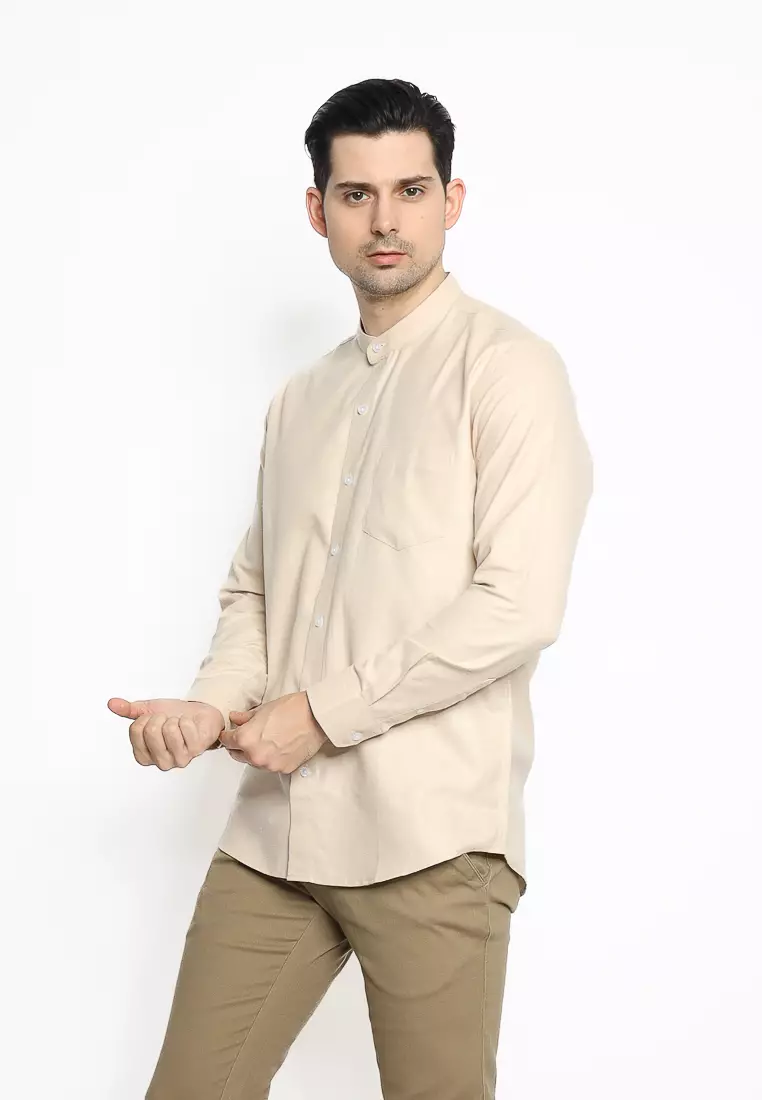 Jual Maginot MAGINOT Kemeja Pria KOKO Basic Polos Lengan Panjang KHAKY Original 2024 | ZALORA ...