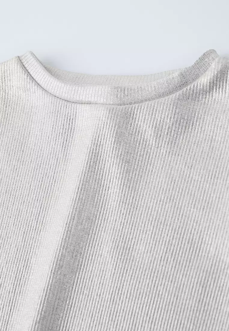 ZARA Foil Ribbed Top 2025 | Buy ZARA Online | ZALORA Hong Kong