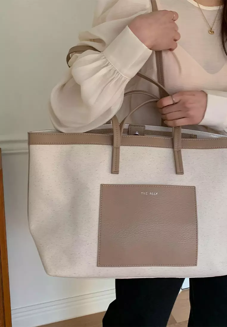Buy The Ally Blair Bag 2-ways Tote Bag and Handheld Bag - Beige 2025 ...
