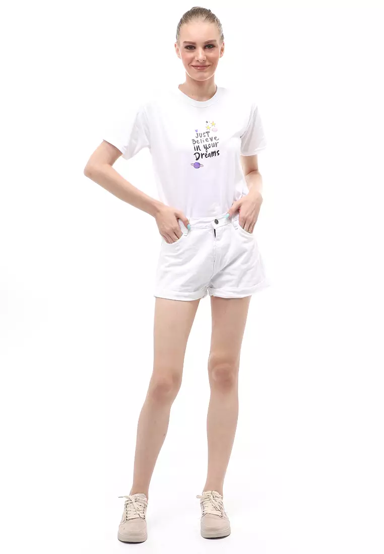 Jual Evernoon Radmila Hot Pants Wanita Aksen Lipat Regular Fit - Putih Original 2025 | ZALORA ...